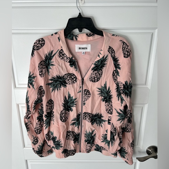 BB Dakota | Jackets & Coats | Bc Dakota Light Pink Pineapple Bomber ...